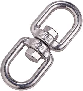INCREWAY M6 Double Ended Swivel Eye Hook 304 Stainless Steel Eye to Eye ...