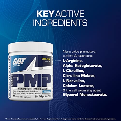 GAT SPORT PMP (Peak Muscle Performance) - Pré-Treino, 30 Porções (Blue ...