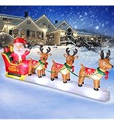 Amazon.com: FunFanso 11FT Christmas Inflatable Santa Claus Fishing on ...