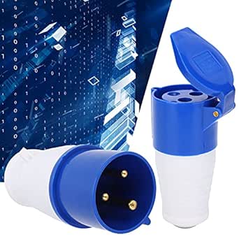 2Pcs 32 Amp Plug, 3Pin Blue Industrial Plug Sockets, Industrial Plug ...