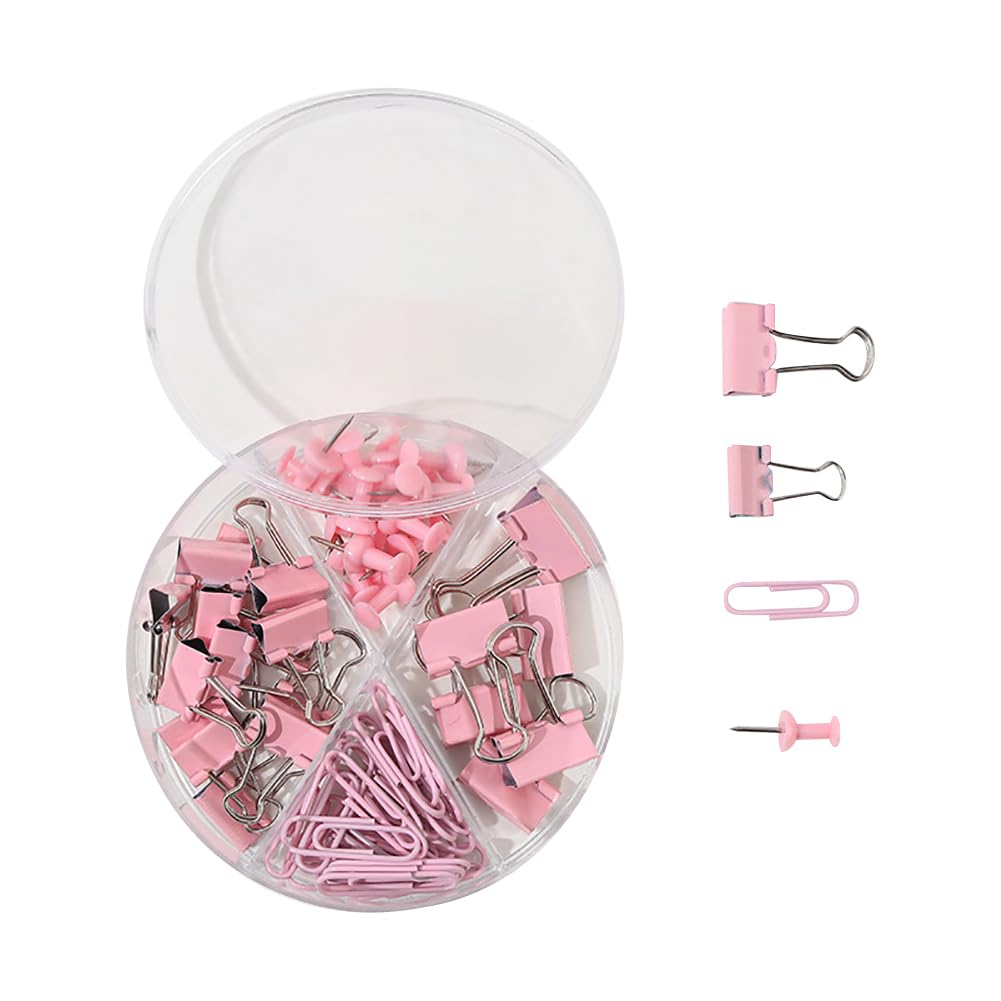 Amazon.com : 65 Pcs Binder Paper Clips Push Pins Metal Binder Clip ...