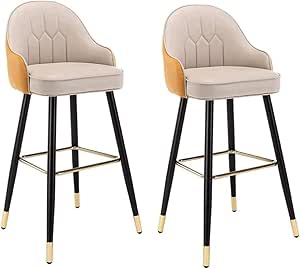 Amazon.com: DRMEE Counter Bar Stools Set of 2 Bar Stool Leather ...