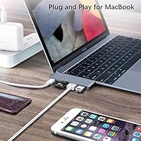 LAPKIT thunderbolt USB Type C Hub Adapter, 5 in 1 Multi-Port USB 3.0 ...