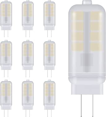 SNBIHIBE G4 LED Bulb 12V, 2W (20W Halogen Equivalent), Daylight White 6000K, T3 JC Type Bi-Pin ...