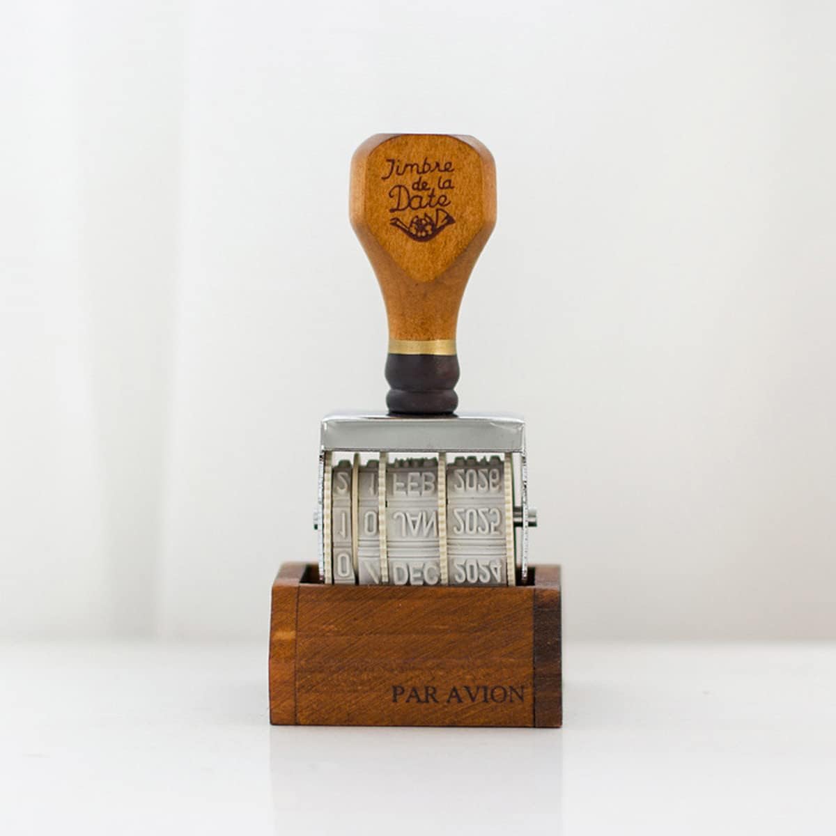 Amazon.com: SINGYICO Retro Wooden Handle & Base Roller Date Stamp ...