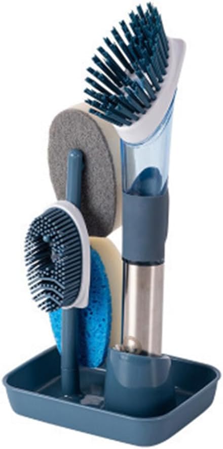 Amazon.com: Household Four in One Long Handled Kitchen Automatic Liquid Sponge Cleaning Tool ...