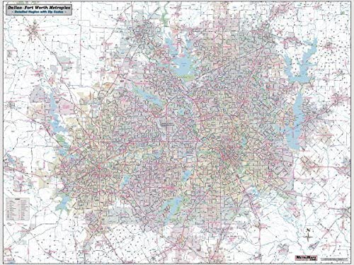 Dallas - Fort Worth Metroplex Detailed Regional Wall Map w/ZIP Codes ...