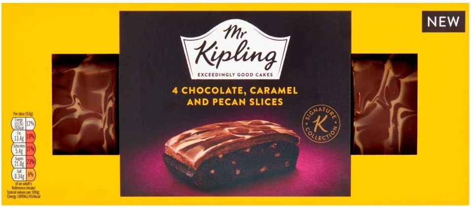 Mr Kipling Signature Collection 4 Chocolate, Caramel And Pecan Slices ...