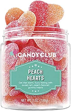 Amazon.com : Candy Club Gourmet Gummy Peach Hearts, Sweet and Fruity ...