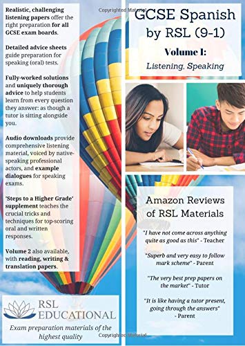 Buy GCSE Spanish by RSL, Volume 1: Listening, Speaking: Practice Papers ...