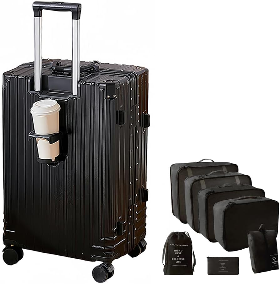 Amazon.com | YANQIAO Aluminum Frame Carry-On Luggage, Hardside Carry-On ...