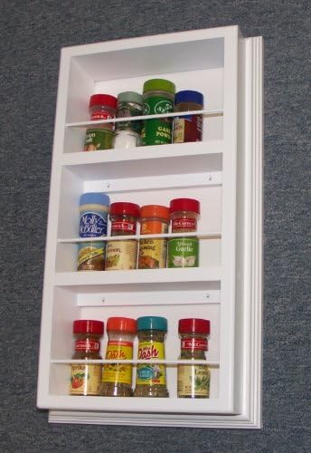 Amazon.com: (SR-518) Solid Wood Recessed ON The Wall Spice Rack, 19.5 ...