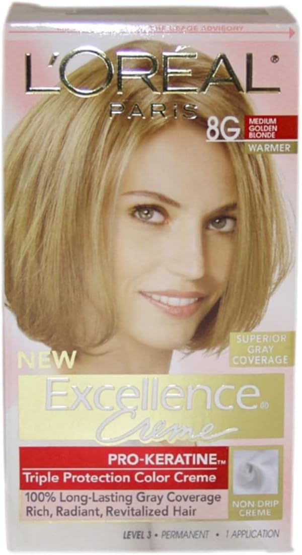 Amazon.com: Excellence Creme Pro - Keratine - 8G Medium Golden Blonde ...
