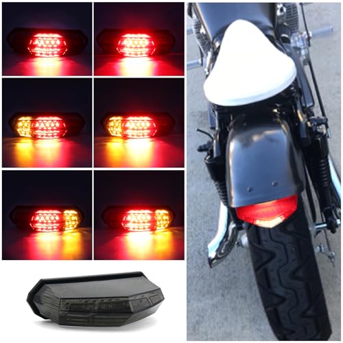 MFC PRO Universal Smoked Integrated Motorcycle 25 LED Tail Light With ...