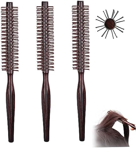 Amazon.com : Small Round Hair Brush 3Pcs,Mini Round Wood Brush Roller ...