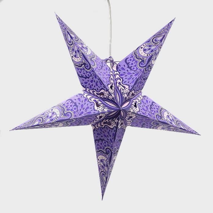 Purple Charm Paper Star Lantern with 12 Foot Power Cord Included ...