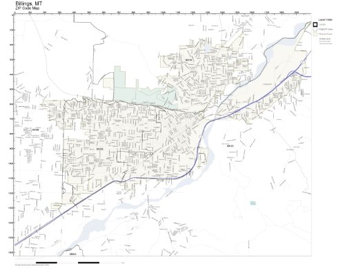 ZIP Code Wall Map of Billings, MT ZIP Code Map Not Laminated: Amazon ...