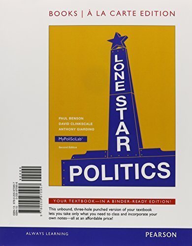 Lone Star Politics, Books a la Carte Plus NEW MyPoliSciLab with eText ...