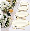 Amazon.com: HEIPINIUYE 50 Pieces Ivory Paper Plates with Gold Foil 7 ...