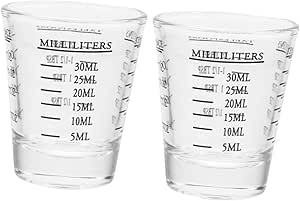 Amazon.co.jp: GOOHOCHY 2pcs Glass Graduated Cups Measuring Pitcher Shot ...
