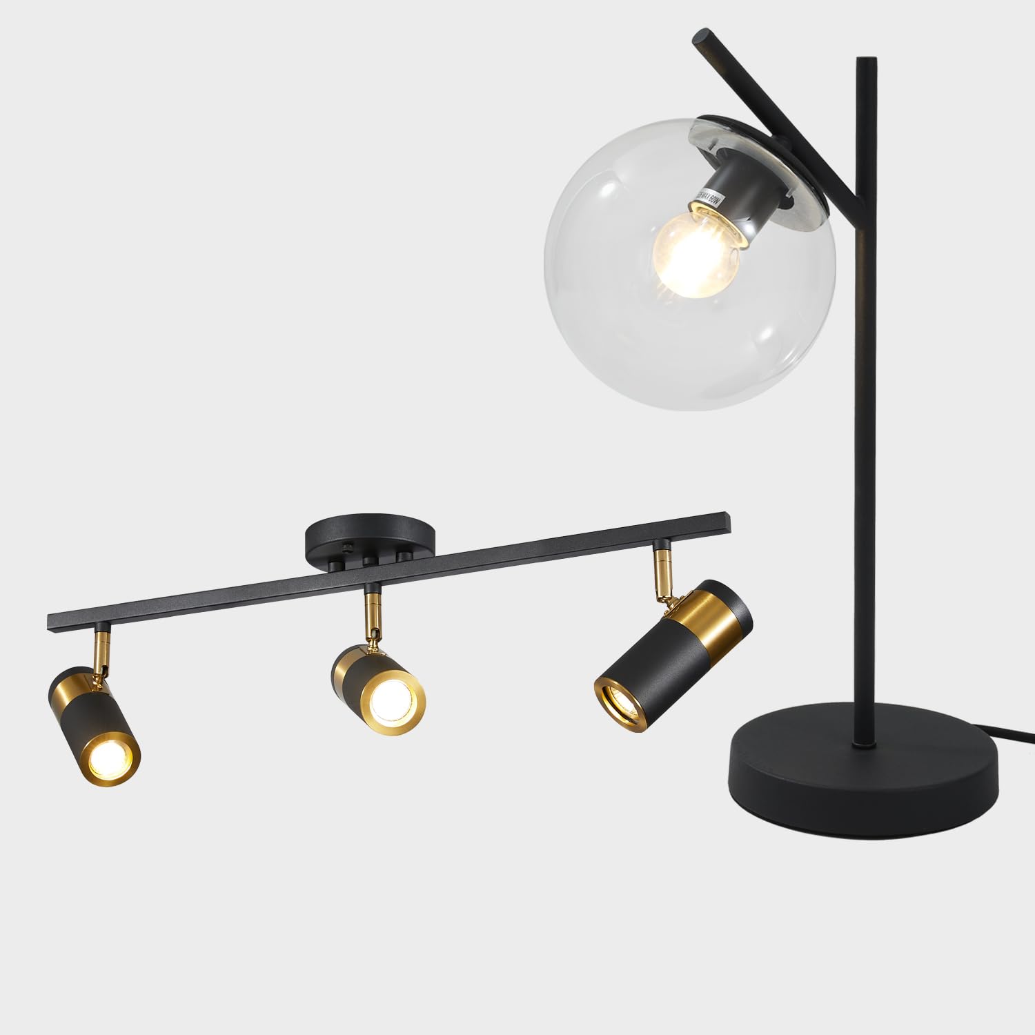 Plug In Track Lighting Kit Bricosmocon Black 3-Light Plug-in Track ...