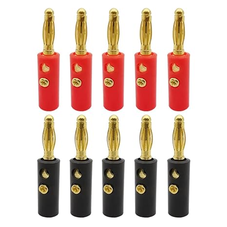 Amazon.com: ThtRht 10 Pack Banana Plugs for Speaker Wire Audio Video ...