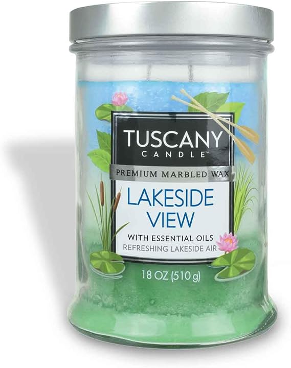 Amazon.com: Tuscany Candle Lakeside View: Fresh Linen Scented Candle ...