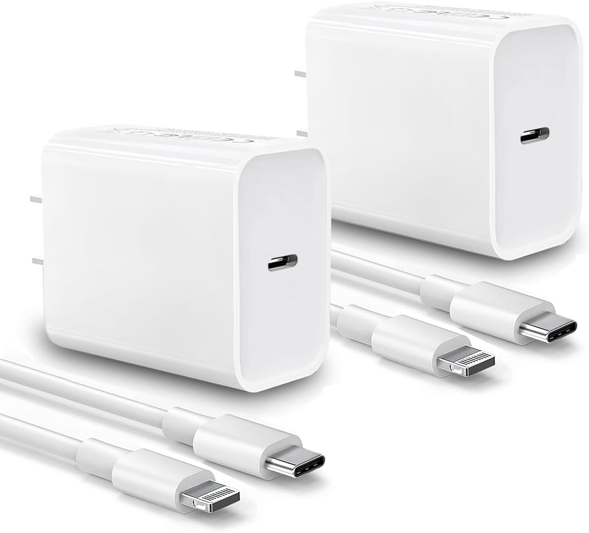 Amazon.com: iPhone Fast Charger, 2-Pack 20W USB C Wall Charger PD Type ...