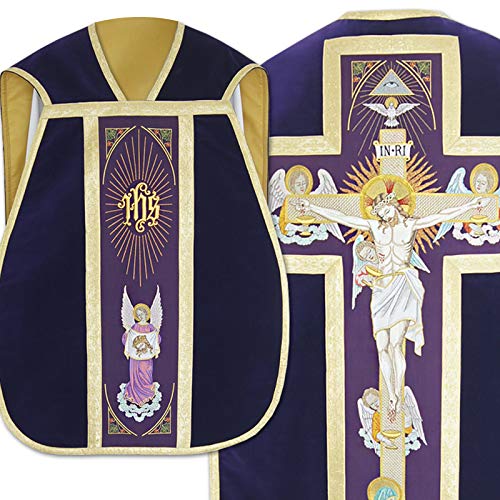 Amazon.com: Roman fiddleback chasuble with a stole, maniple, burse and ...