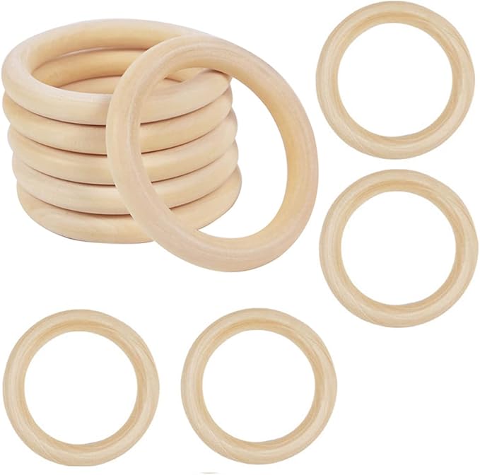Amazon.com: 10 PCS 100mm Unfinished Wooden Rings for Craft, 4 inch ...