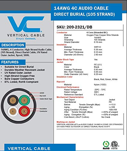 Mini Split Ductless AC System 14/4 Black Stranded Communication Wire 14 ...