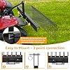 Amazon.com : YINTATECH 72in Steel Pine Straw Rake for 3 Point Hitch ...
