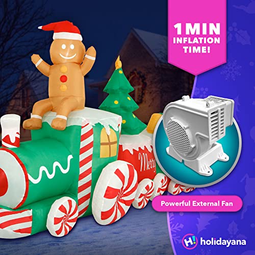 Snapklik.com : Holidayana 10 Ft Inflatable Christmas Train Gingerbread ...