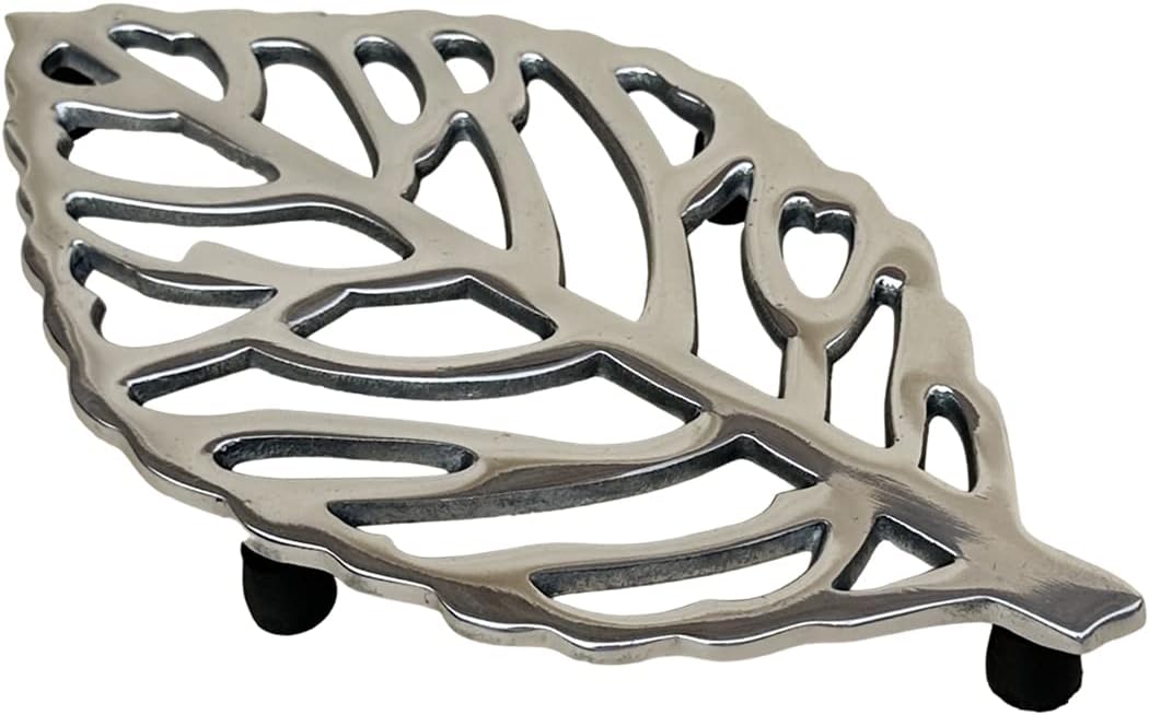 Amazon.com: Living Ideas Cast Metal Leaf Trivets for Hot Dish Pot Pan ...