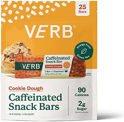 Amazon.com : Verb Energy - Cookie Dough Pouch 25 Caffeinated Snack Bars ...