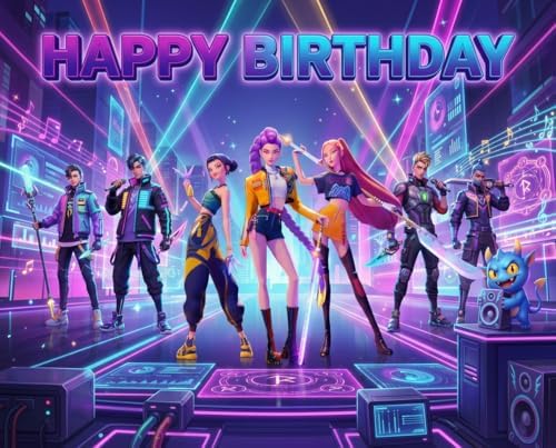 Book My Joy Kpop DEEMON Hunters Theme Backdrop Poster Happy Birthday ...