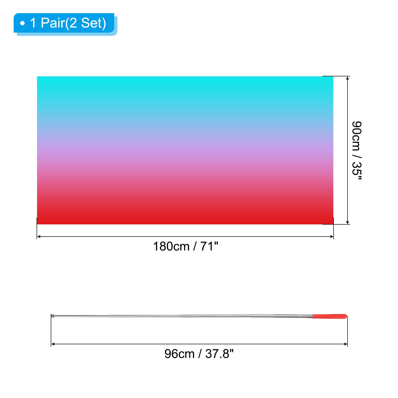 PATIKIL Dance Worship Flags 55″, 1 Pair Praise Dance Flags with ...