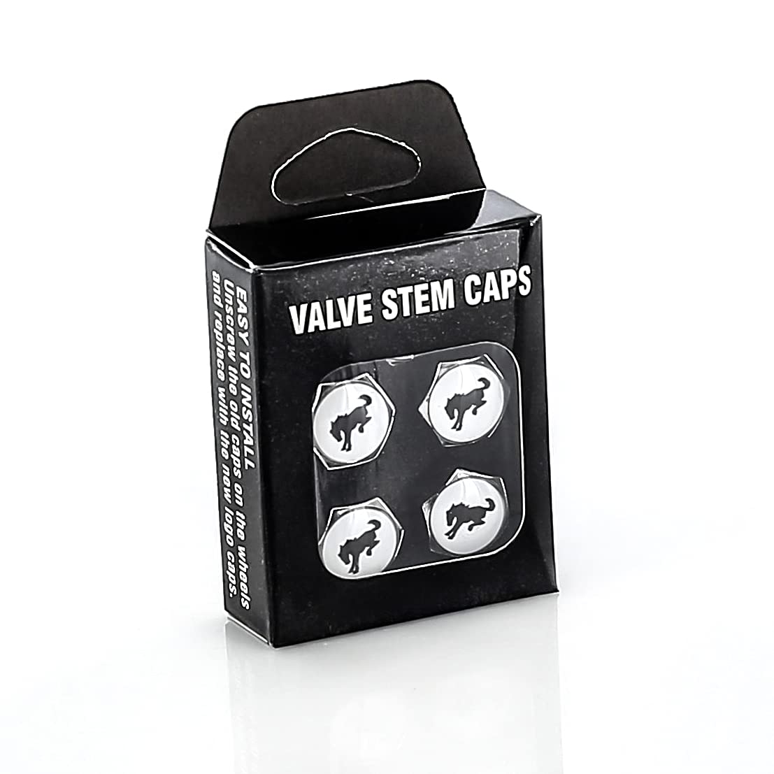 Snapklik.com : Ford Bronco Chrome Plastic Tire Valve Stem Cap Covers