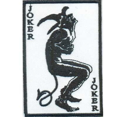 Amazon.com: JOKER Devil Demon Poker Cards Rockabilly Rocker Biker Iron ...
