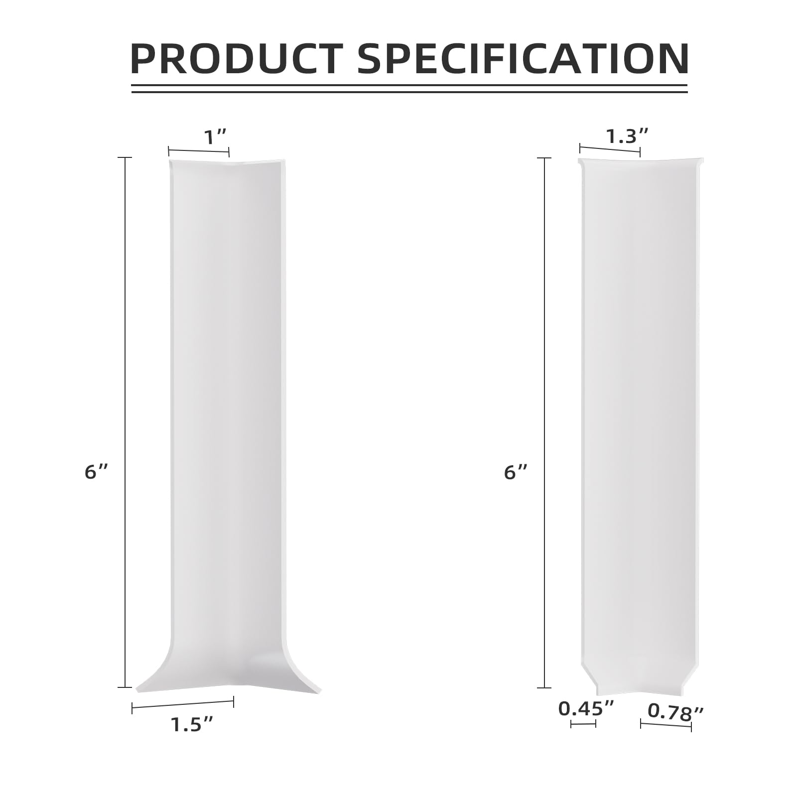 Snapklik.com : Duzzy 6" High Self-Adhesive Baseboard Corner Blocks