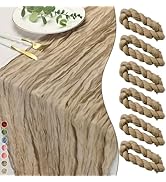 Amazon.com: Cekene 6 Pack Champagne Cheesecloth Table Runner 35x157 ...