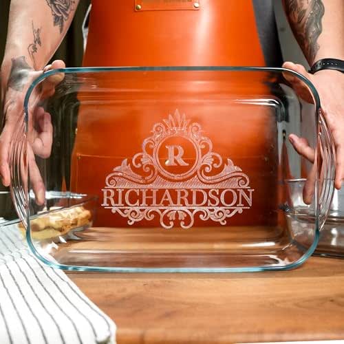 Amazon.com: Family Name Casserole Baking Dish, Personalized Glass ...
