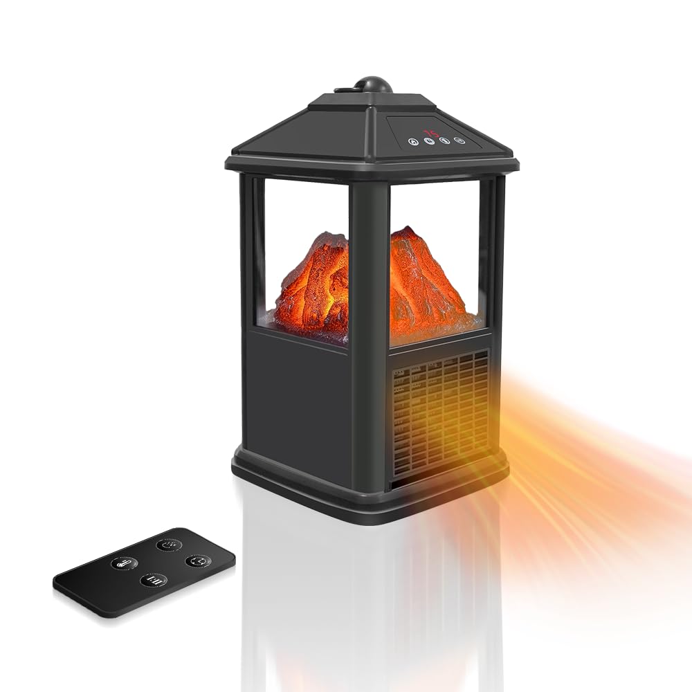 Portable Small Electric Fireplace Heater 3-Color Flame 900W ...