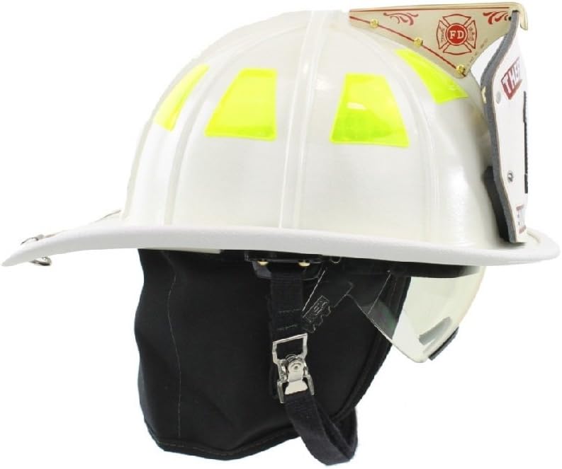 MSA 1044DSW Cairns Fire Helmet with Defender, Standard Flannel Liner ...