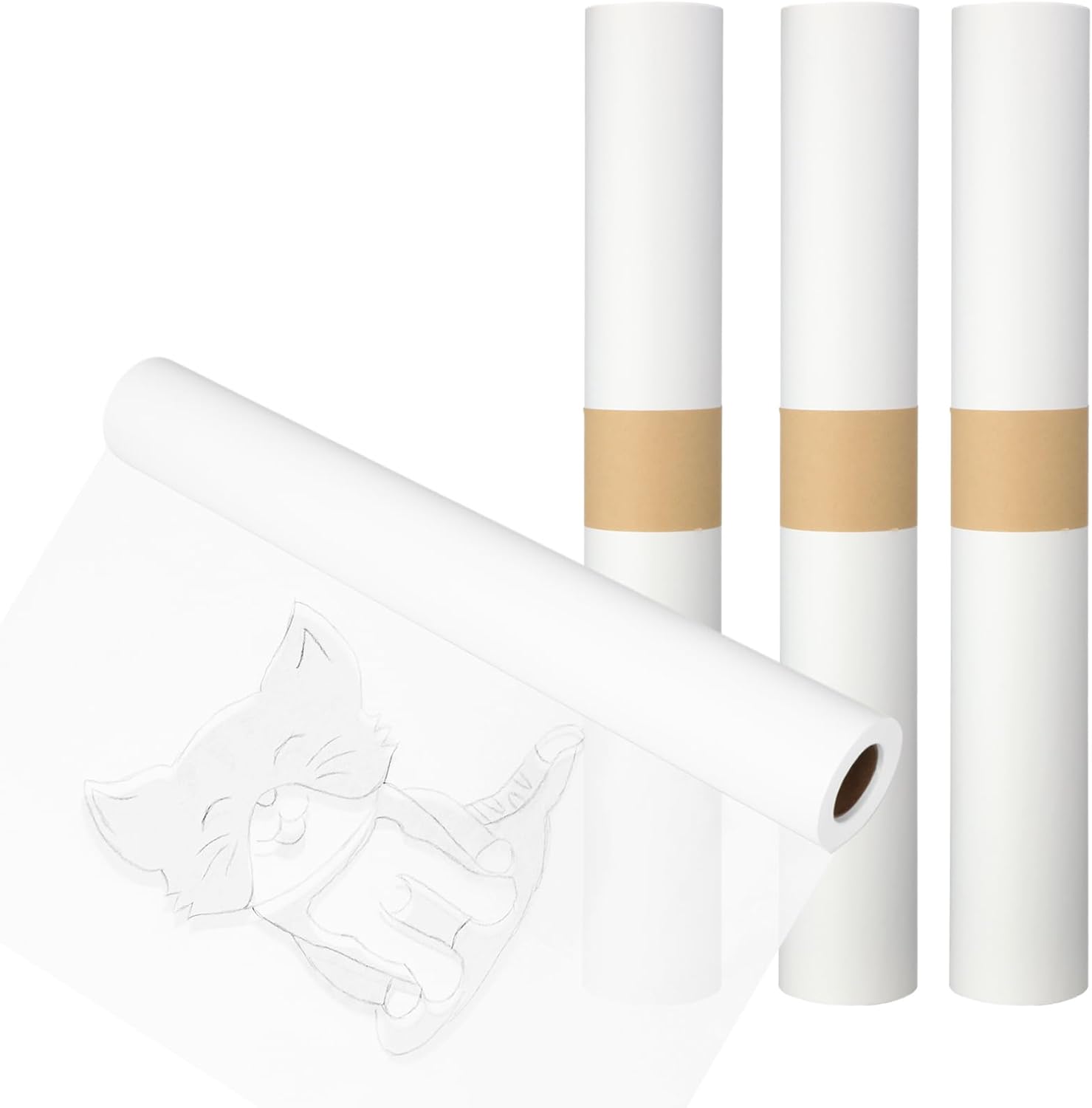 Amazon.com: Glenmal 4 Rolls Tracing Paper Rolls 16.8 Inch x 55 Yards ...