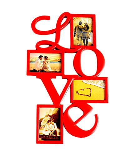 Deep Love Collage Frame with 4 photos (Red) : Amazon.in: Home & Kitchen