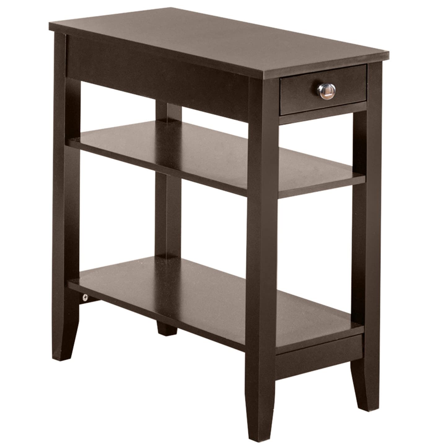 Amazon.com: Narrow End Table, Slim Side Table with Drawer and Open ...