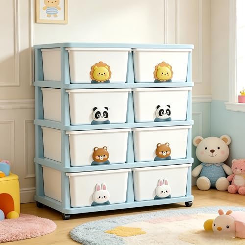 Amazon.com: 8-Drawer Cute Cartoon Animal Storage Drawer with Wheels ...
