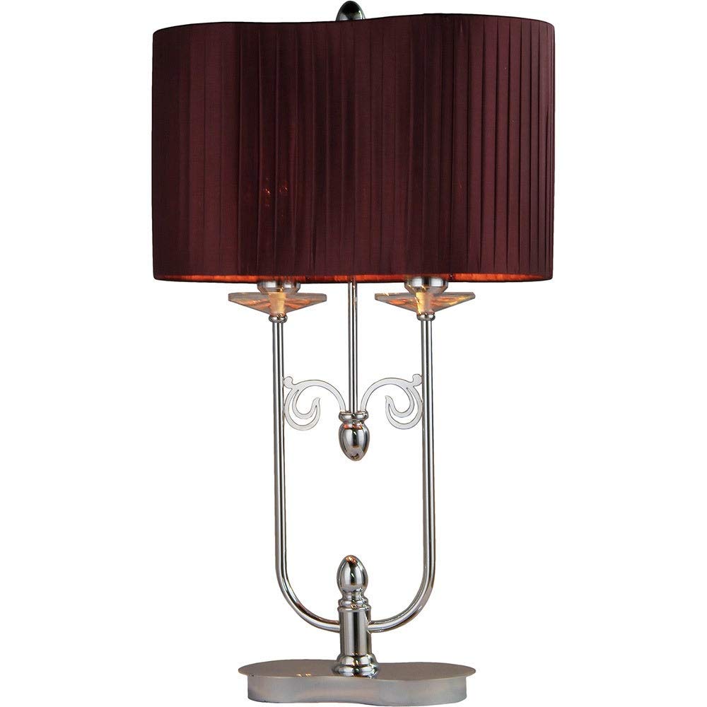 Warehouse of Tiffany TL8102 Crystal Chrome Red Fabric Table Lamp for ...