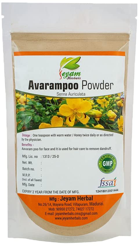 Buy Jeyam Herbals Avarampoo Powder (Size-Pack of 200G, Material-Powder ...